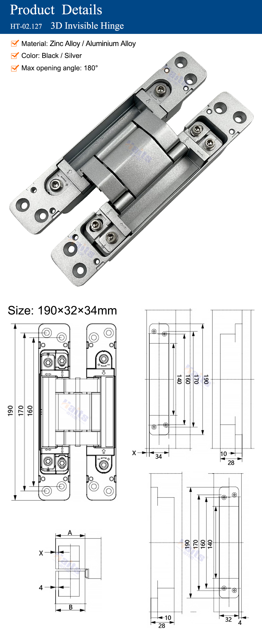 Cross hinges , Invisible hinges , Foldable hinge - Haits